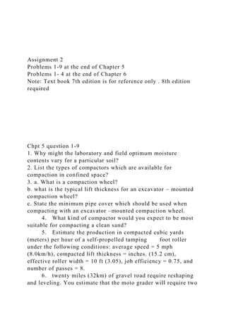 Assignment 2Problems 1-9 at the end of Chapter 5Problems 1.docx