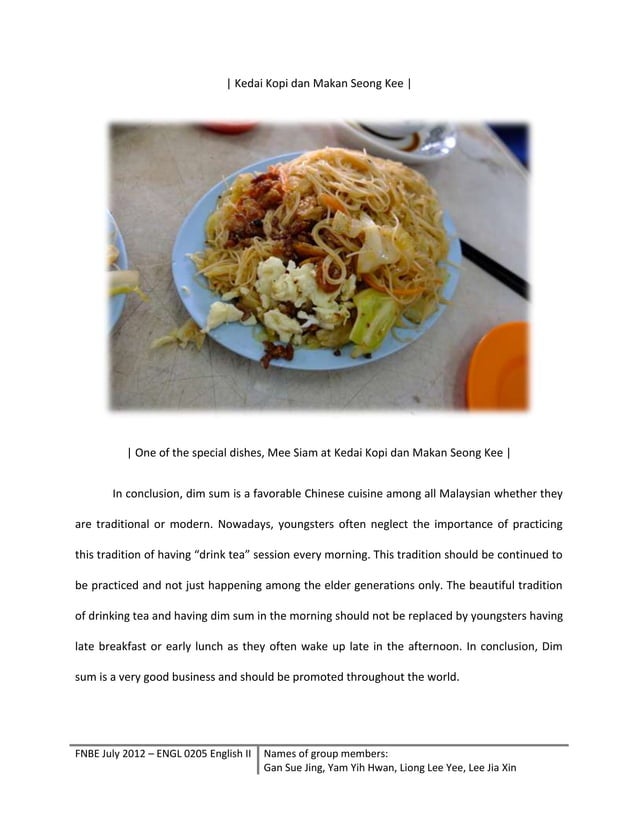 Assignment 2： research paper (dim sum) | PDF