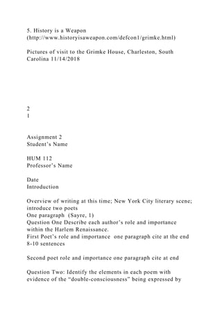 Assignment 2Sample Student paper HUM 112Dr.docx | Free Download