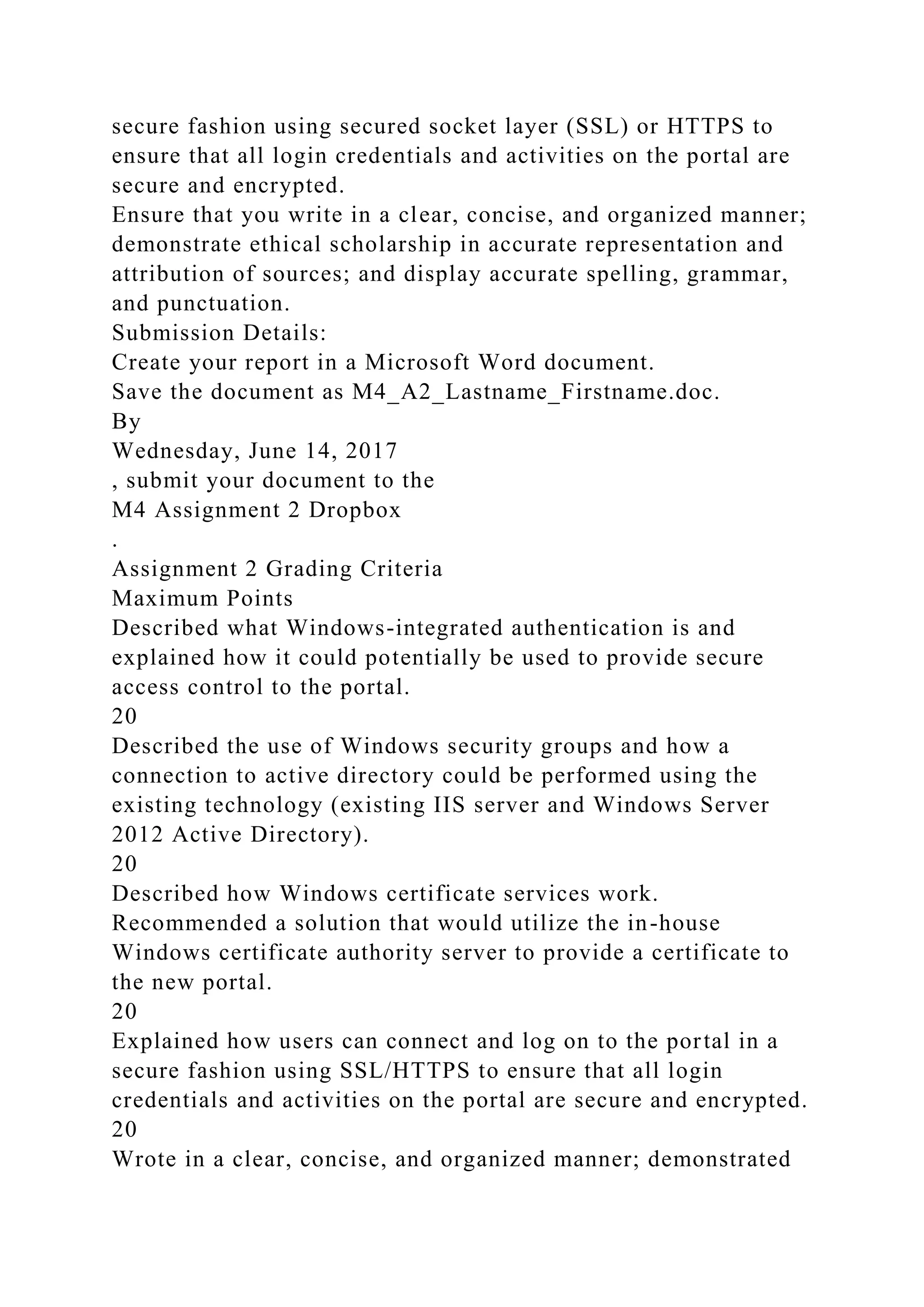 Assignment 2 Secure Intranet Portal LoginBackgroundYou are the.docx