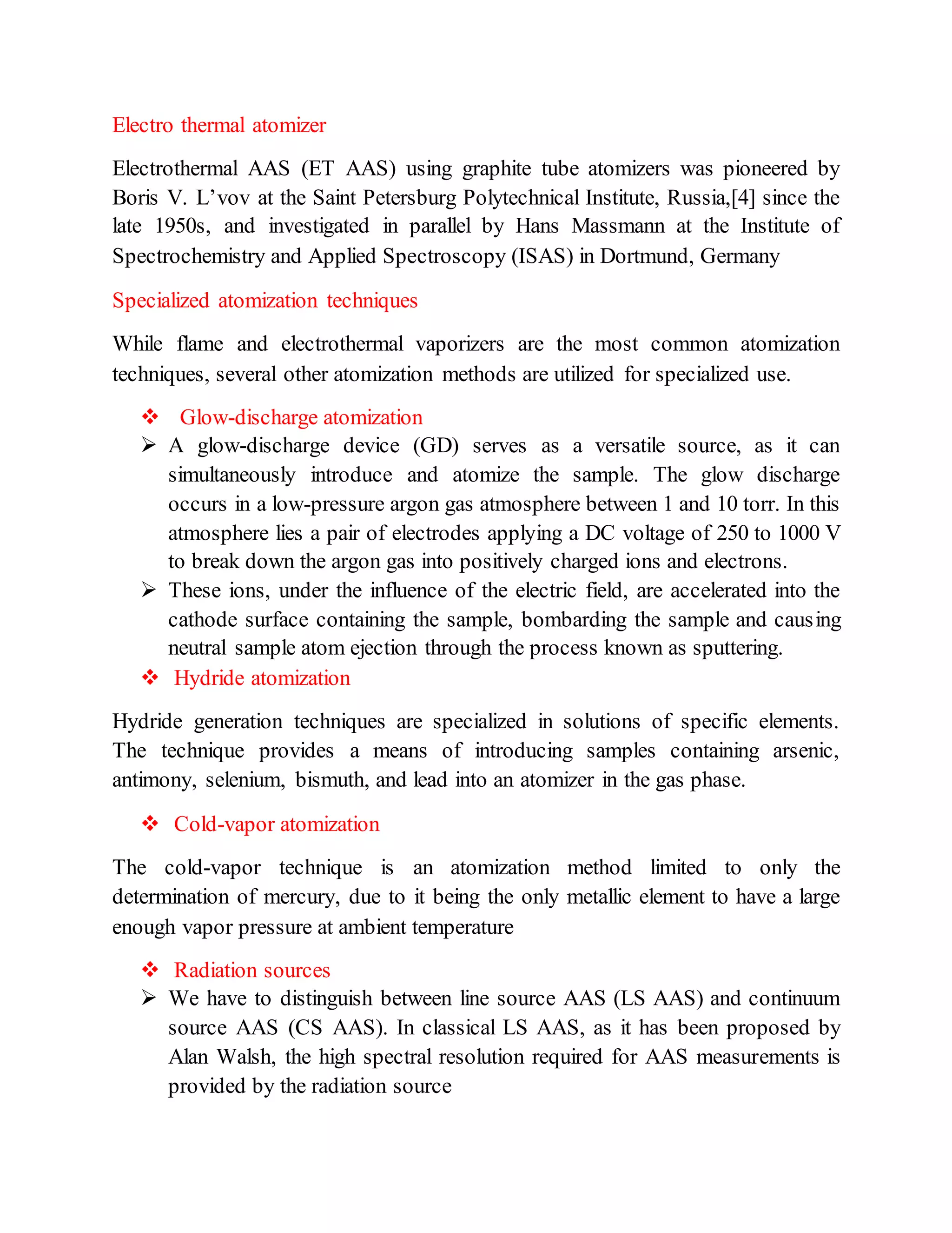 Colorimetry and atomic absorption spectroscopy | DOCX