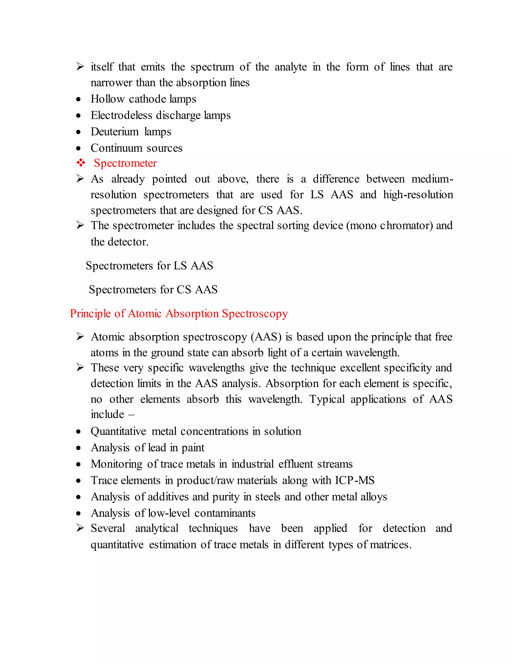 Colorimetry and atomic absorption spectroscopy | DOCX