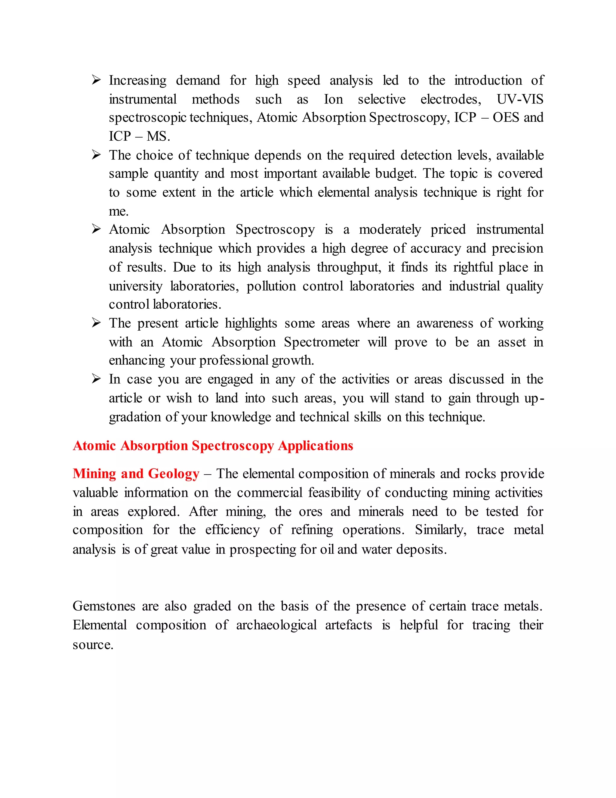 Colorimetry and atomic absorption spectroscopy | DOCX