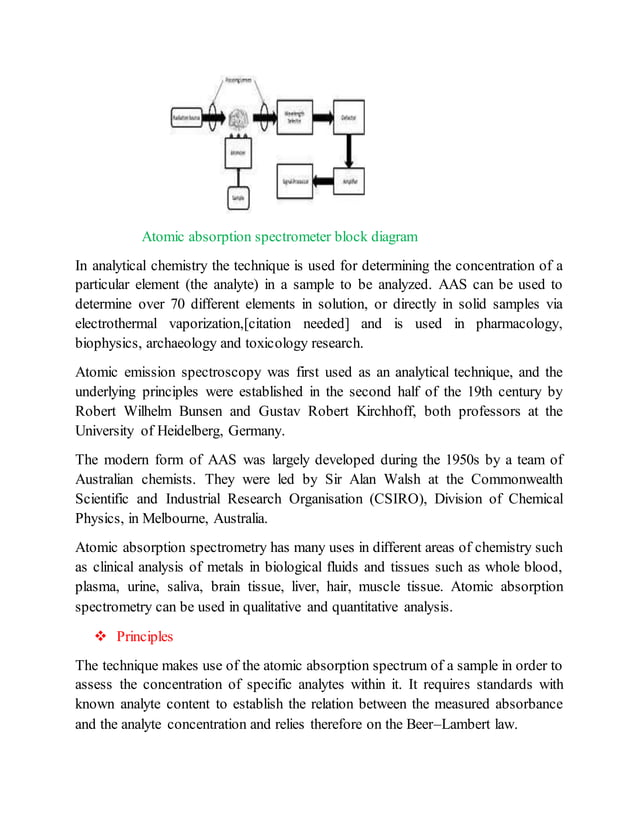 Colorimetry and atomic absorption spectroscopy | DOCX