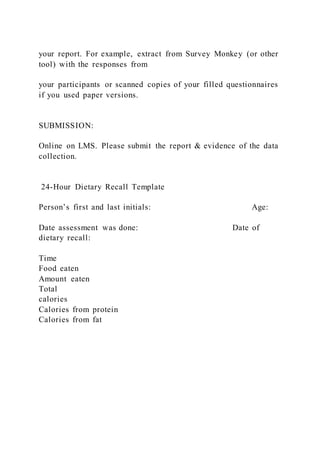 ASSIGNMENT 2 SUMMARY The task is to collect a data using | DOCX