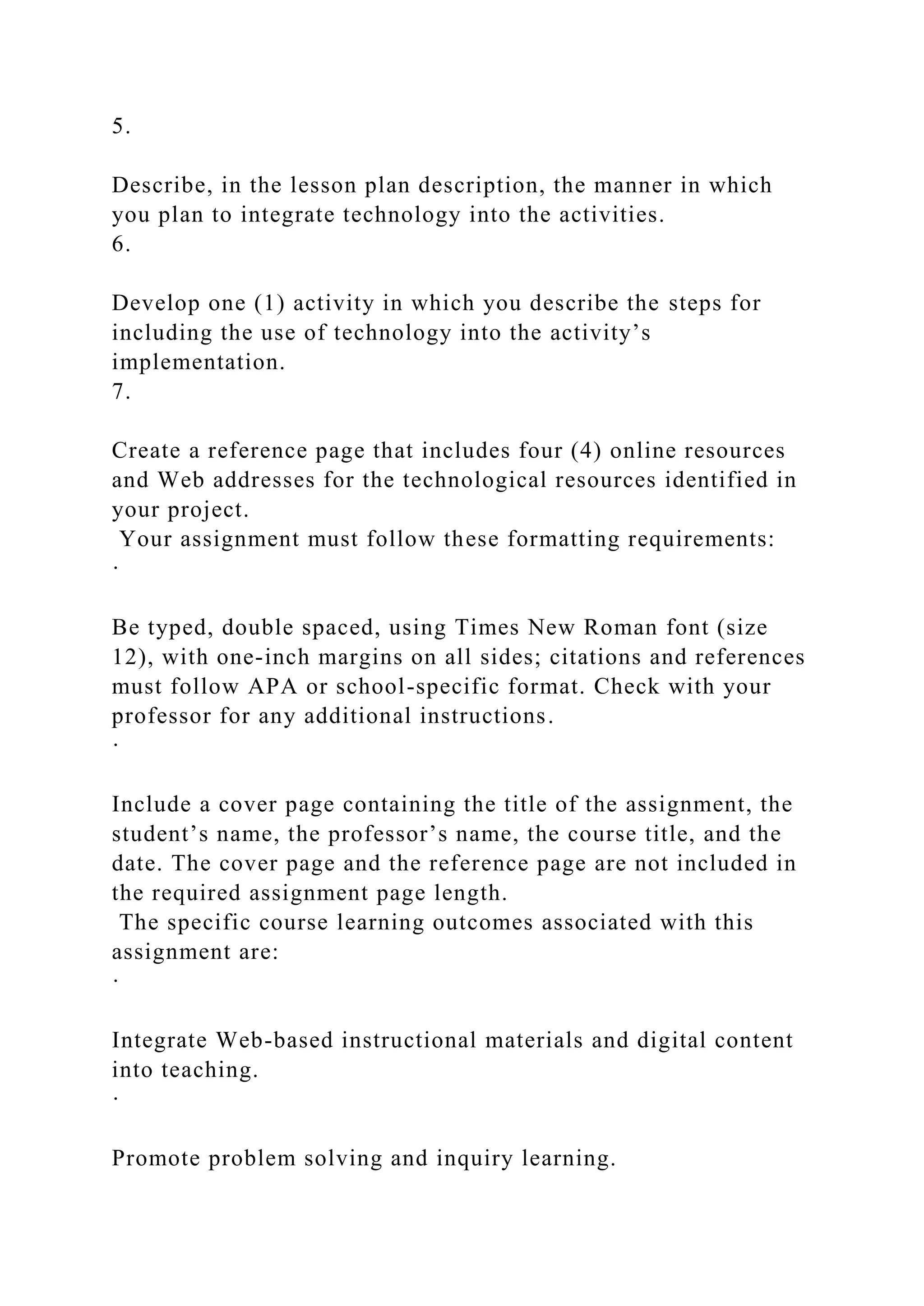 Assignment 2 Technology Transformation Lesson Plan Due Week 6 a.docx