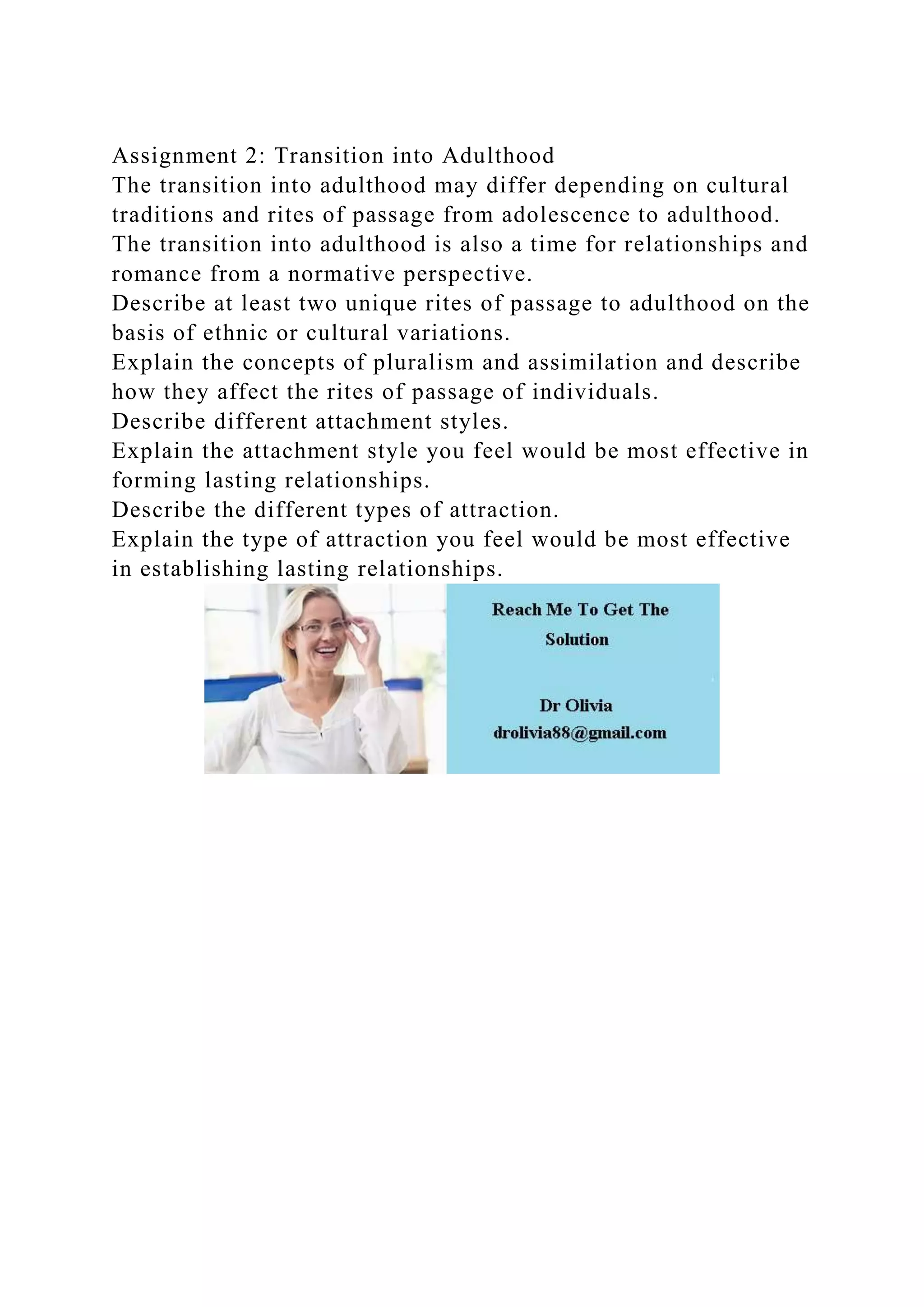 Assignment 2 Transition into AdulthoodThe transition into adultho.docx