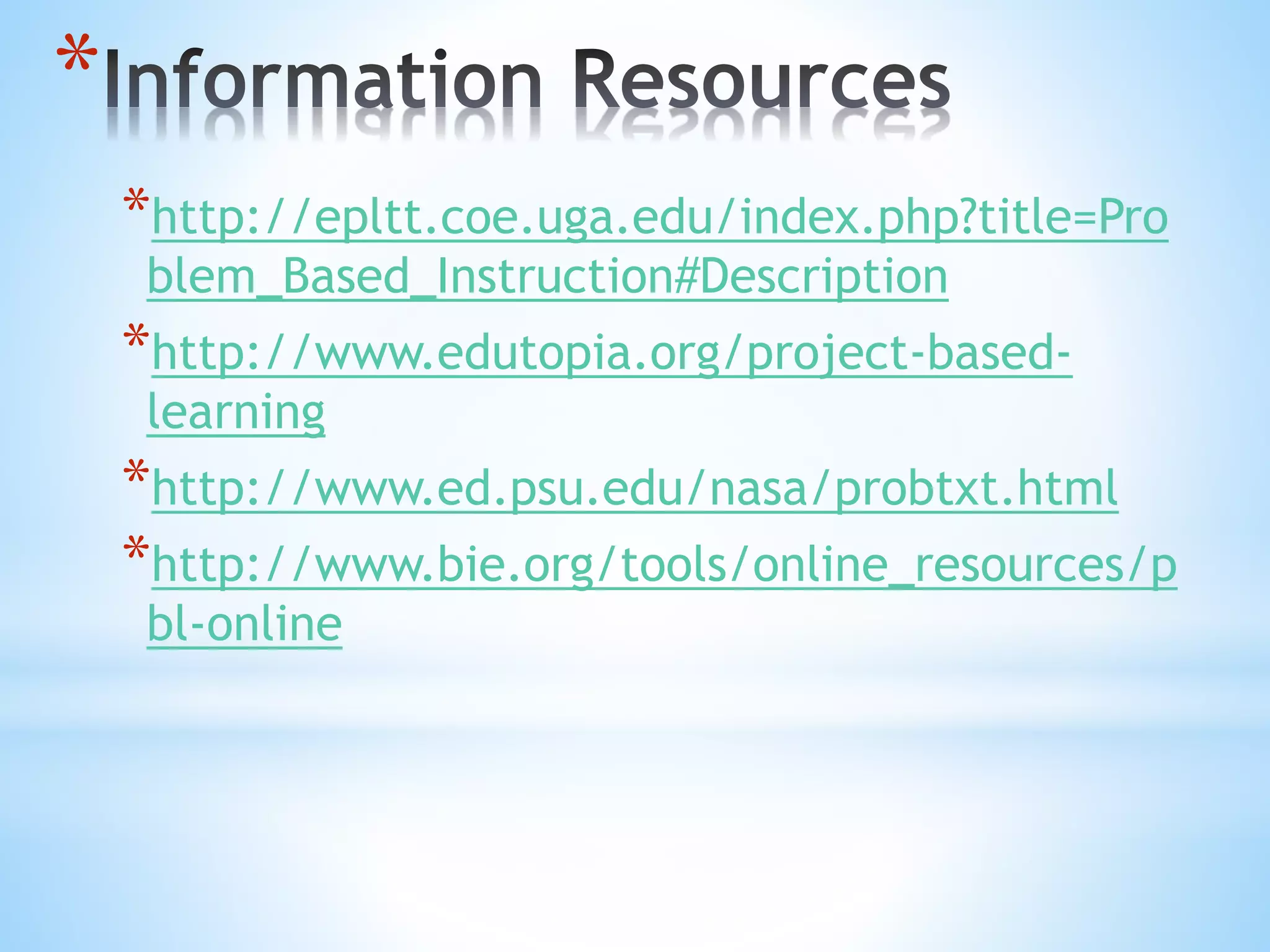 Problem-based Learning Reflection | PPTX