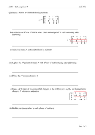 EE201_Assignment3 | PDF