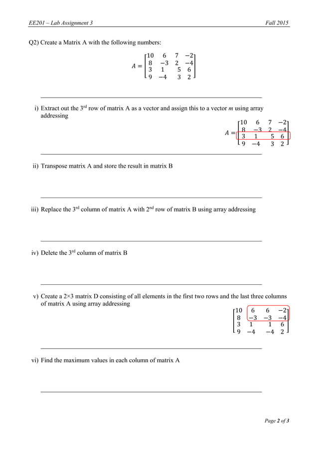 EE201_Assignment3 | PDF