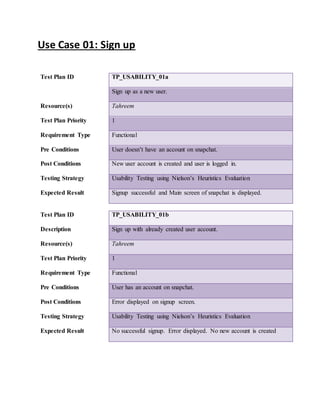 Snapchat Usability Testing | DOCX