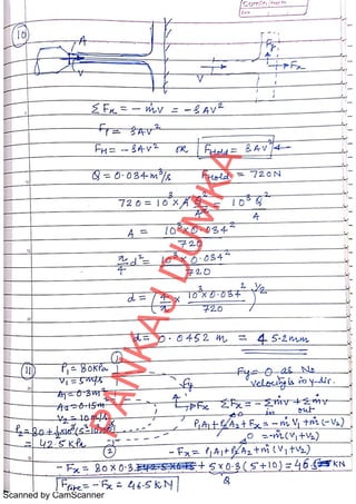solution of introductoin to fluid mechanics and machines(Prof. Som and Prof. Biswas) Chapter 5 | PDF