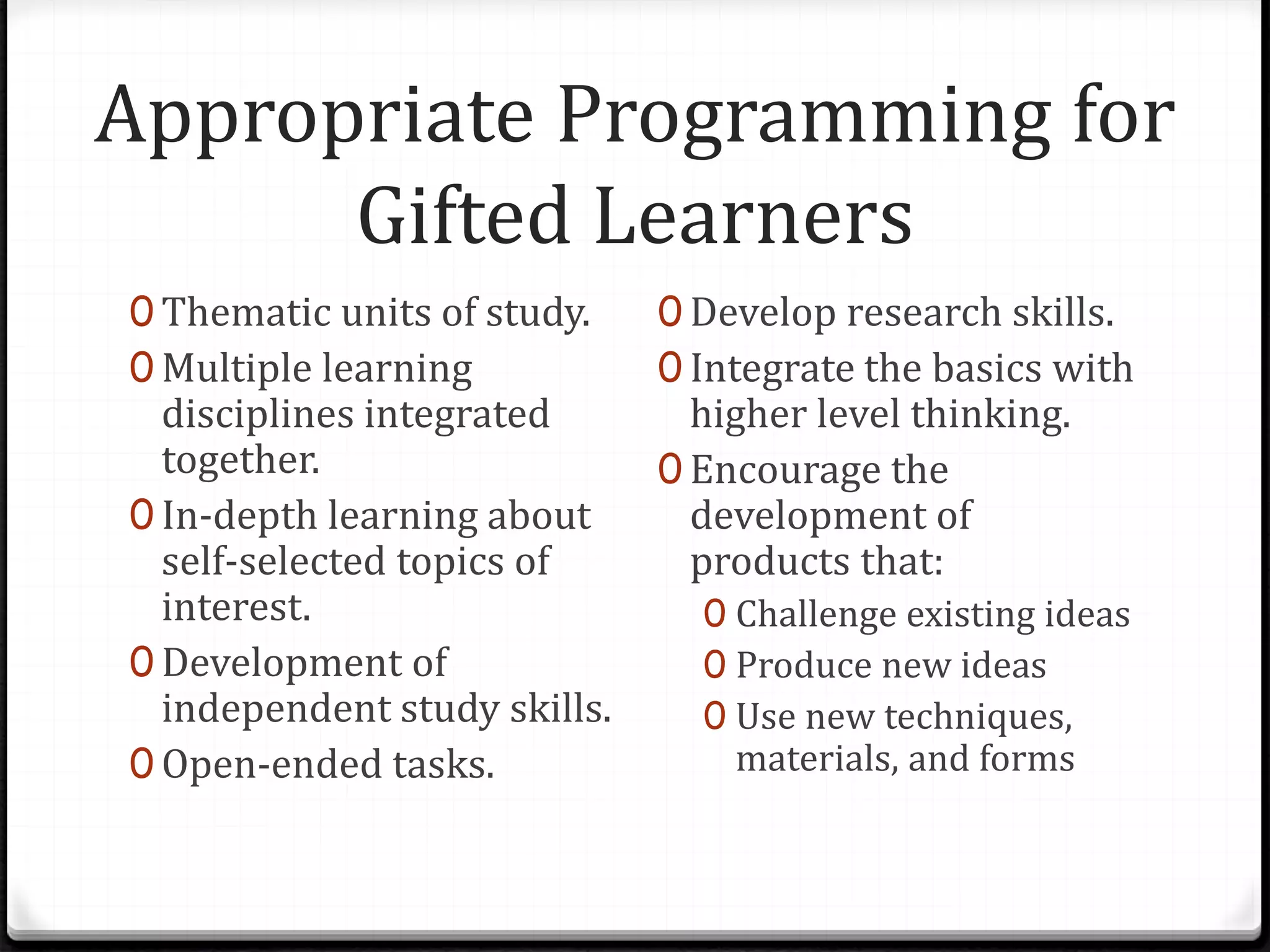 Understanding the Unique Needs of Gifted Students | PPTX