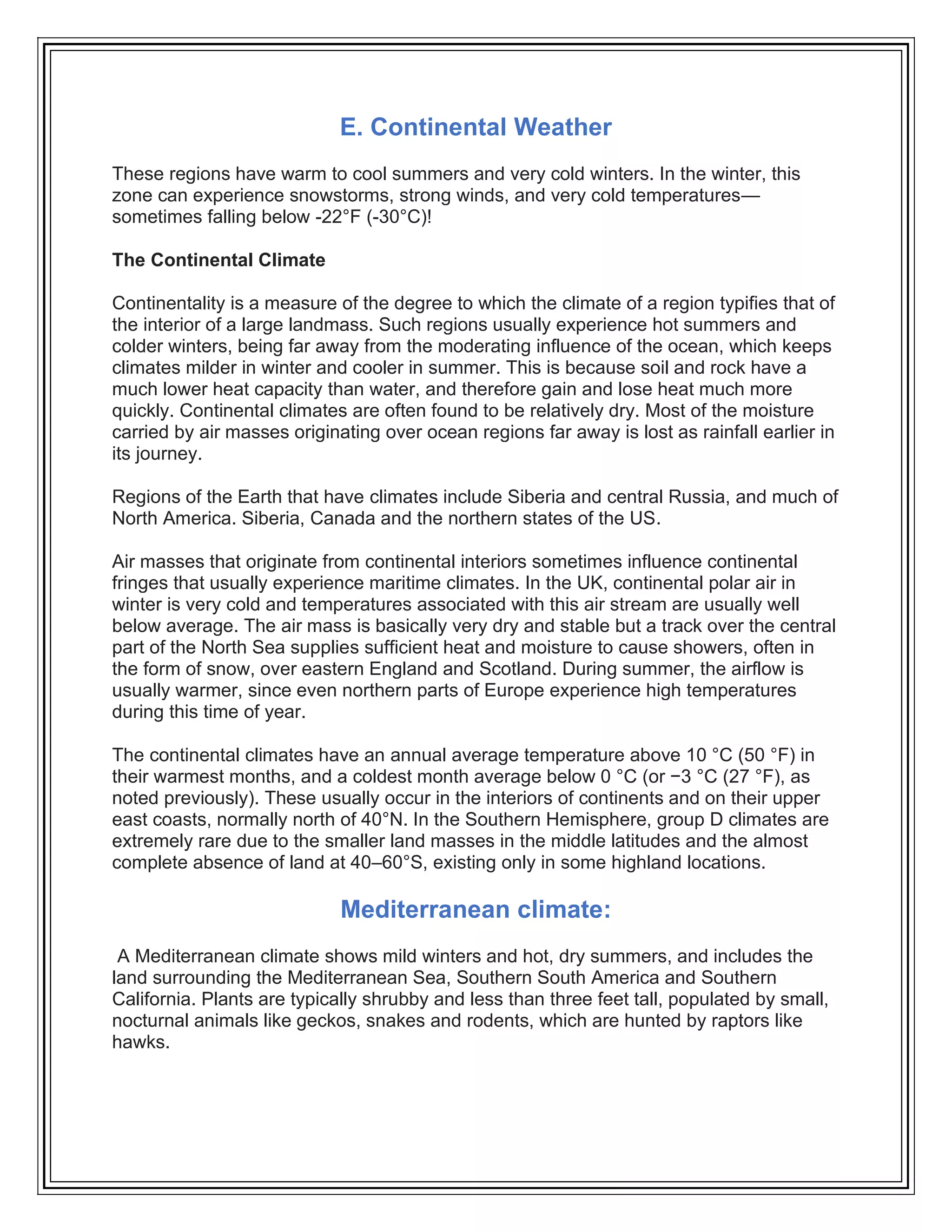 World Weather Types: Equatorial, Tropical, Desert, Mediterranean ...