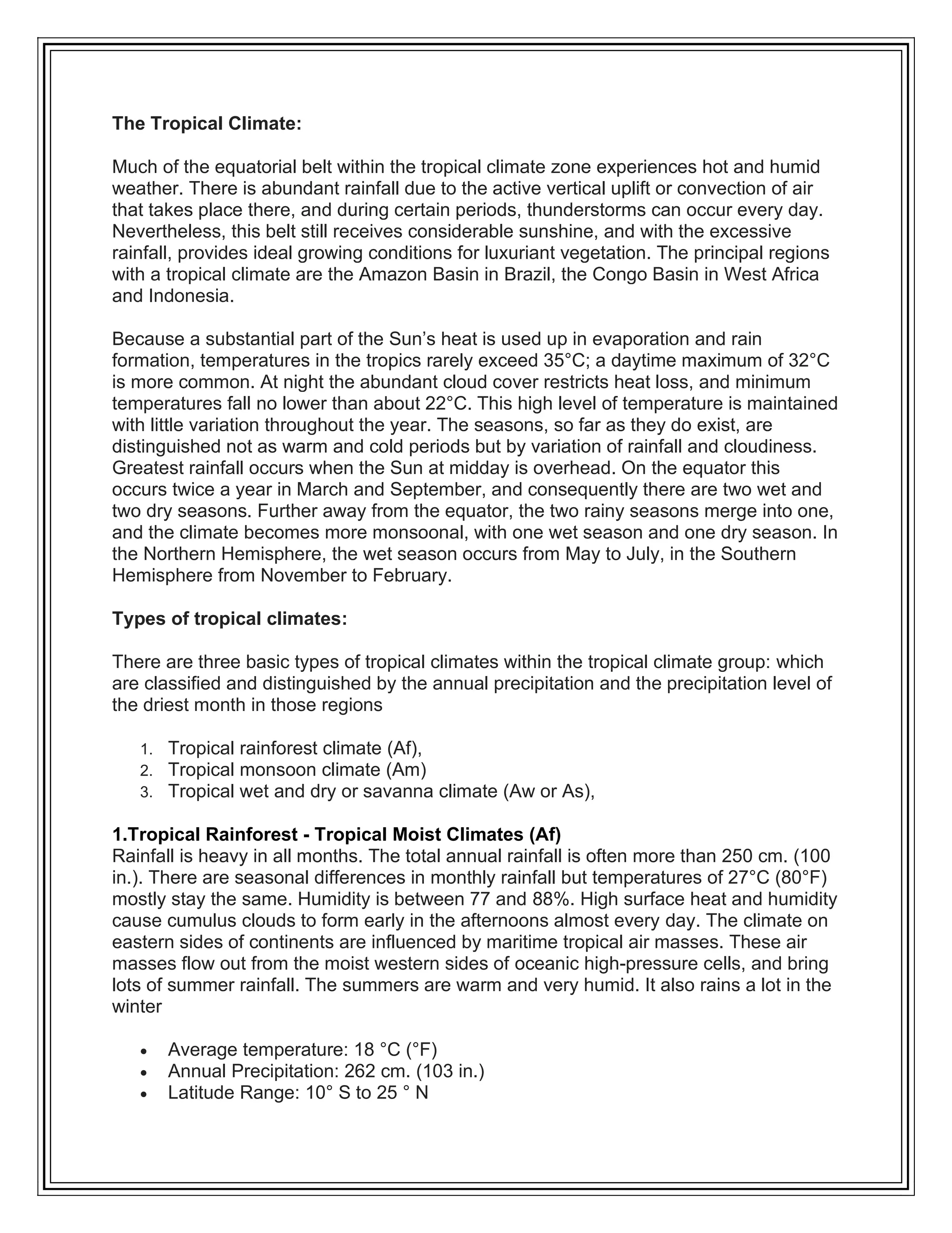 World Weather Types: Equatorial, Tropical, Desert, Mediterranean ...