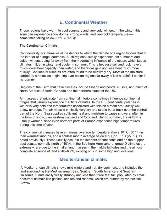 World Weather Types: Equatorial, Tropical, Desert, Mediterranean ...