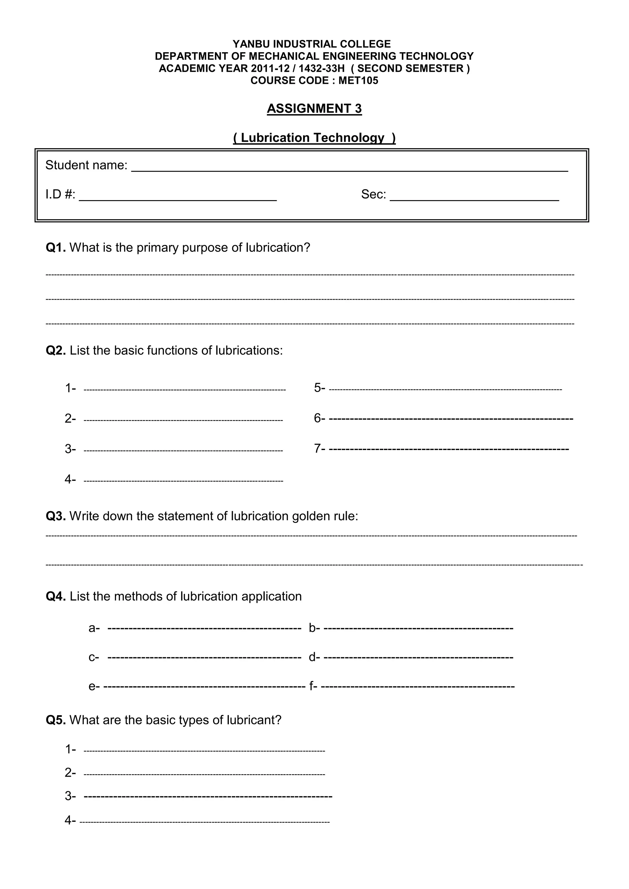 MET 105 Assignment 3 | PDF
