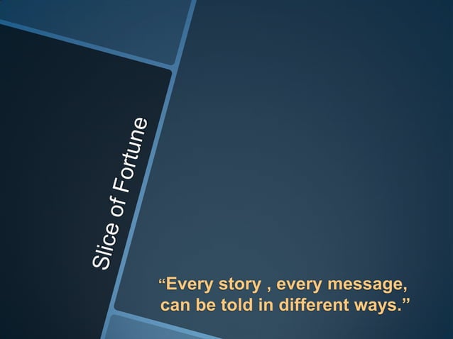 Slice of Fortune (Framing and Reframing assignment) | PPT