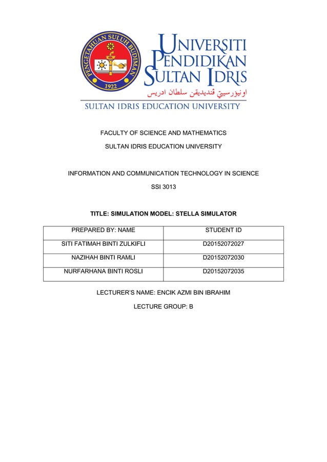Assignment 3 - Report on STELLA Simulation | PDF