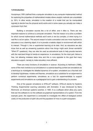 Assignment 3 - Report on STELLA Simulation | PDF