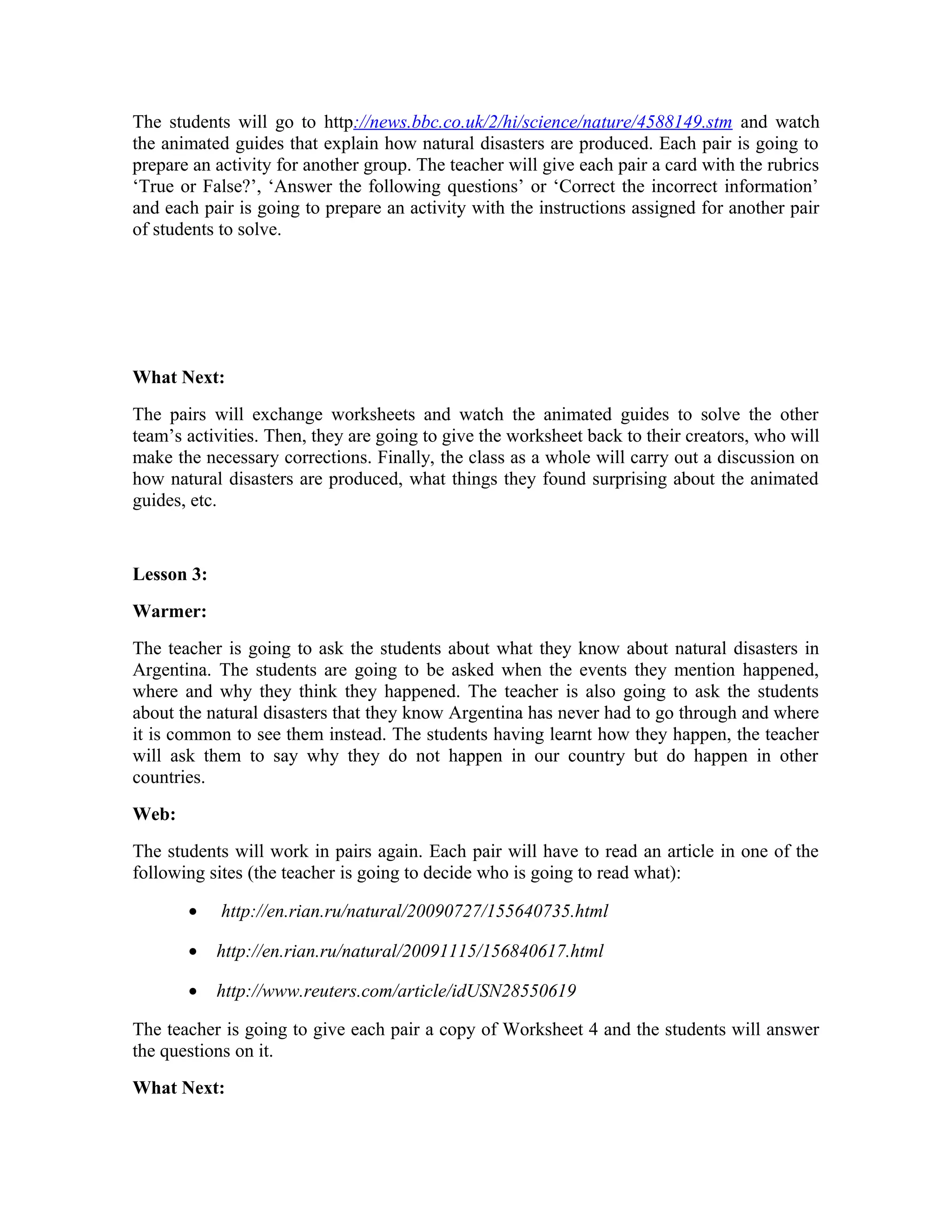 Assignment 3 Webquest plan by Cecilia Casadio and Eliane Custode | PDF