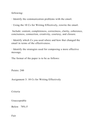 Assignment 3 10 Cs for Writing Effectively Review the ema.docx