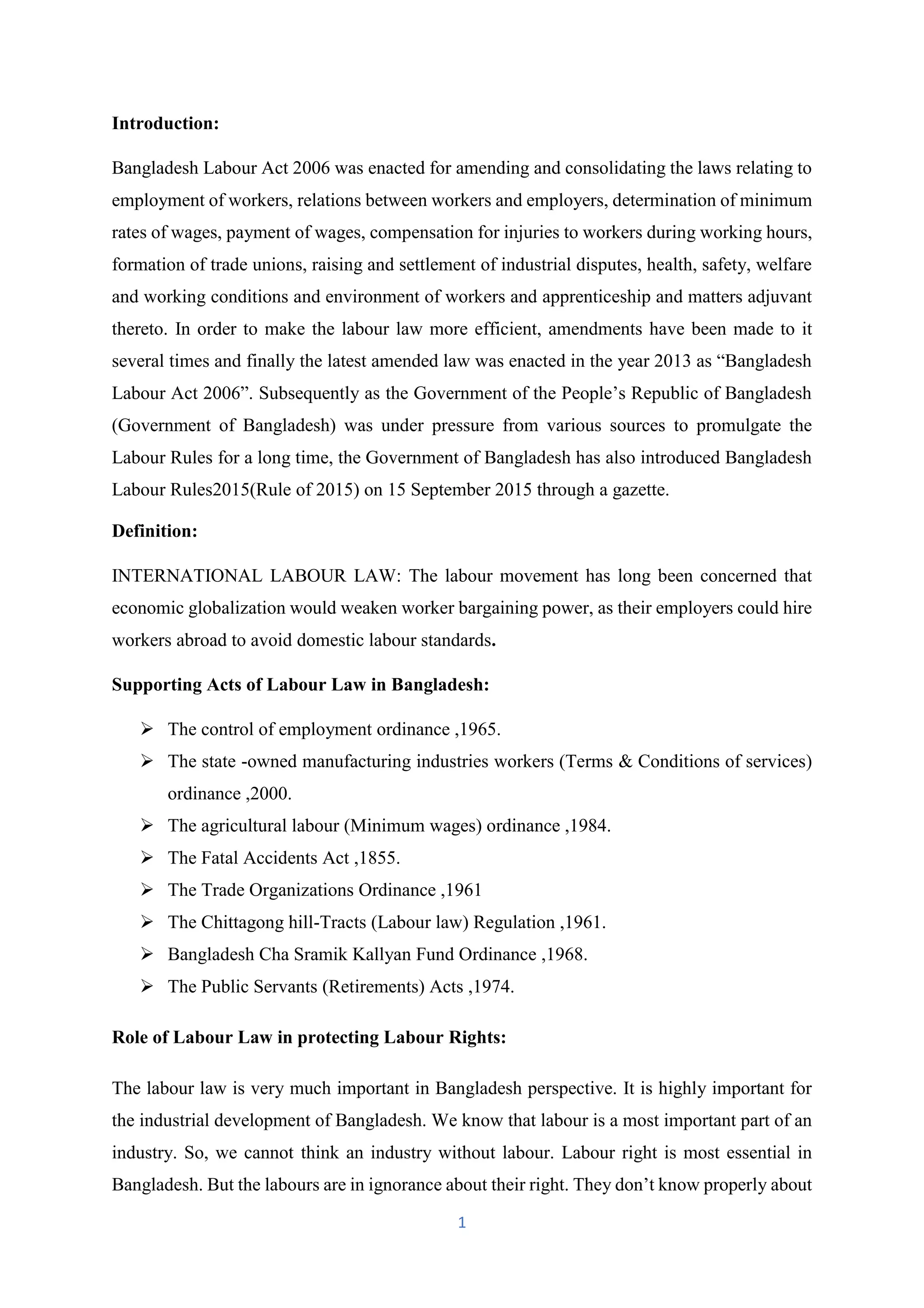 Bangladesh labour law 2006 | PDF