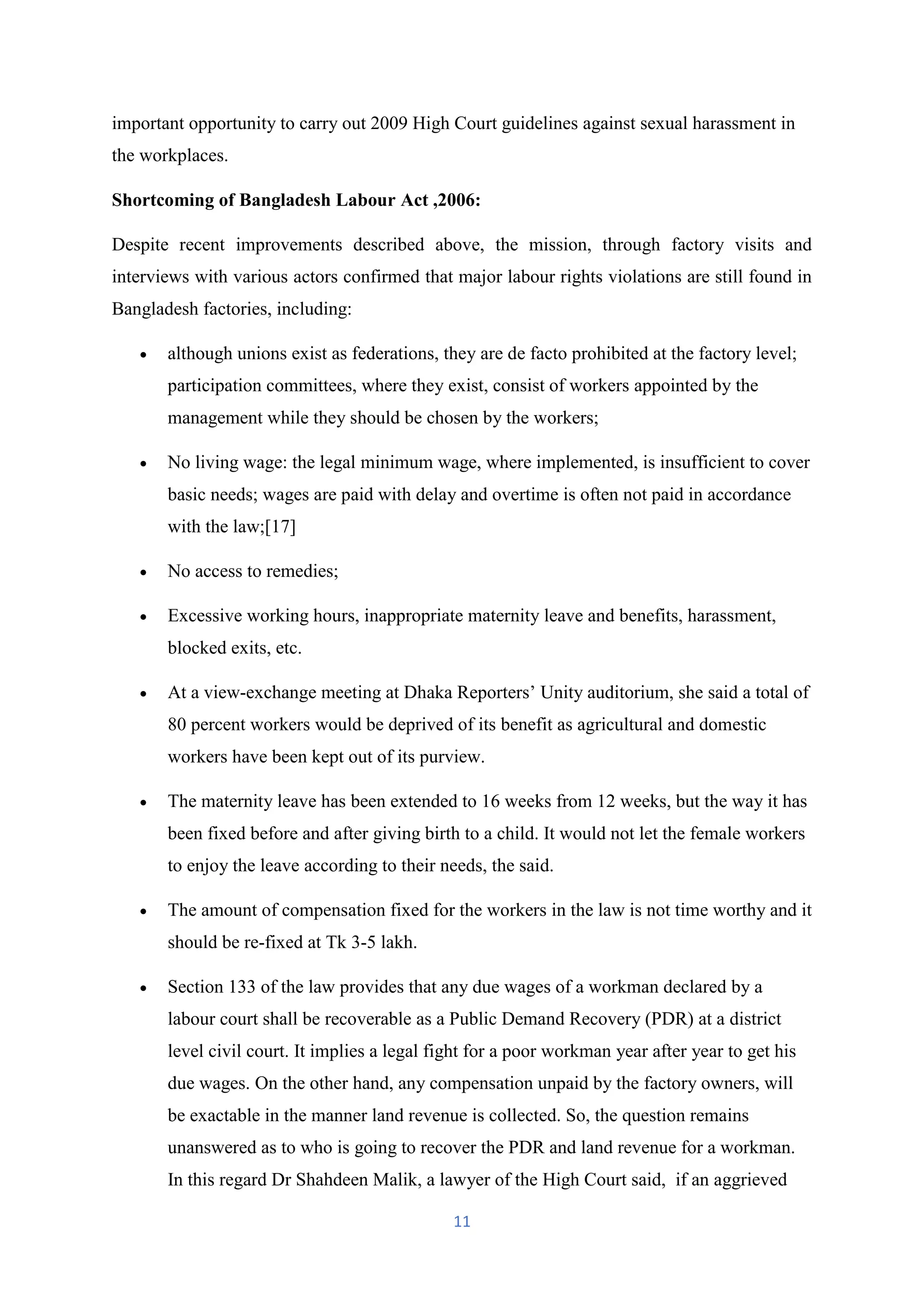 Bangladesh labour law 2006 | PDF