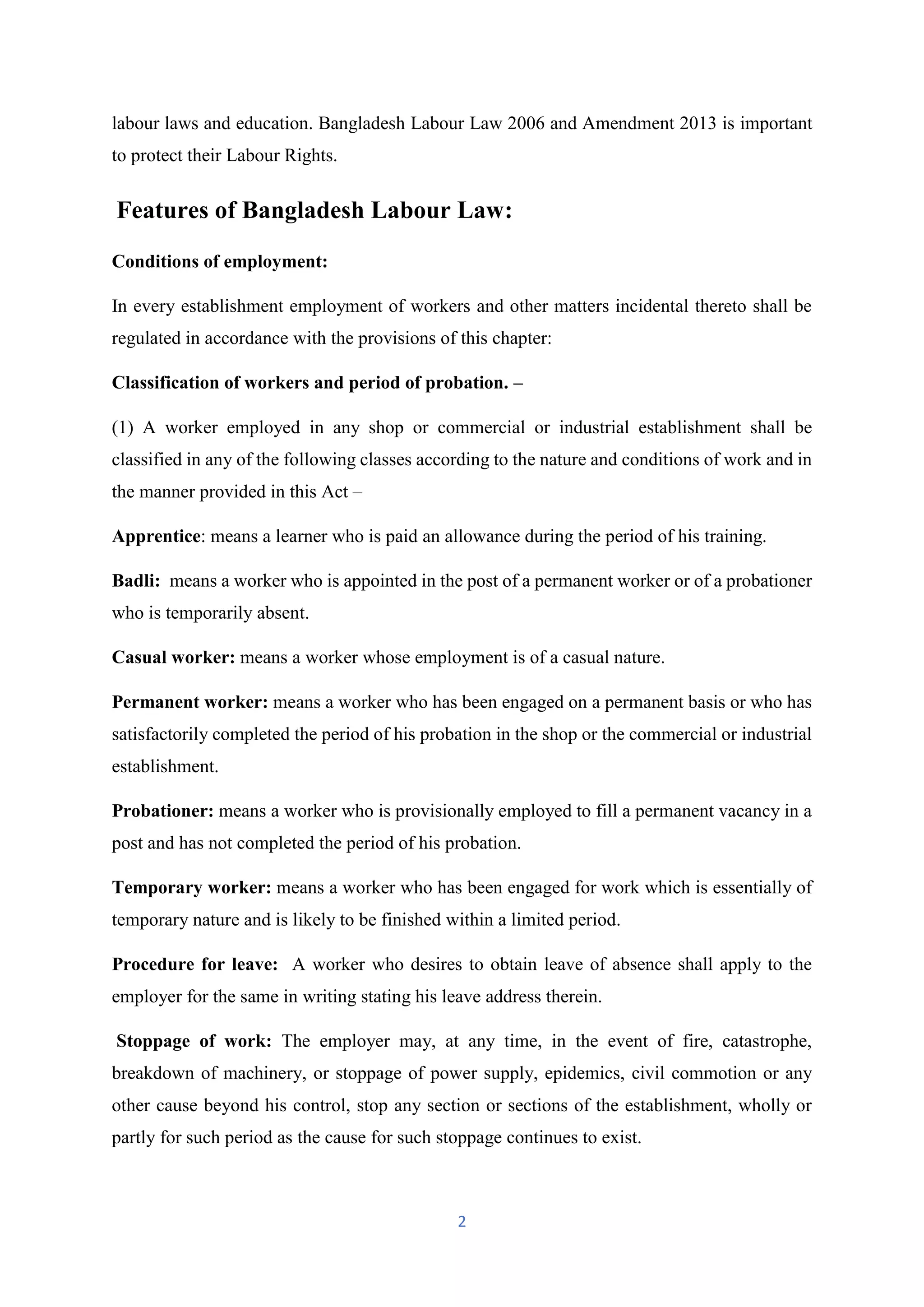 Bangladesh labour law 2006 | PDF