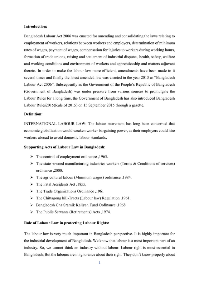 Bangladesh labour law 2006 | PDF