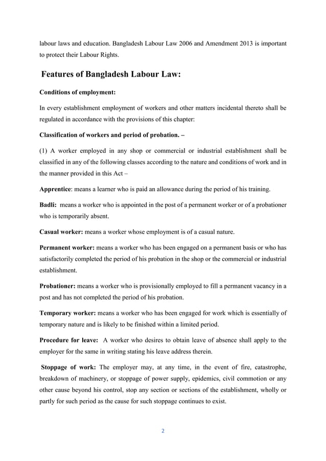 Bangladesh labour law 2006 | PDF