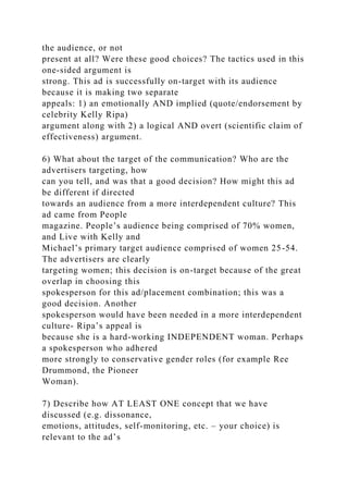 Assignment # 3 – Advertisement Analysis Below, find your A.docx