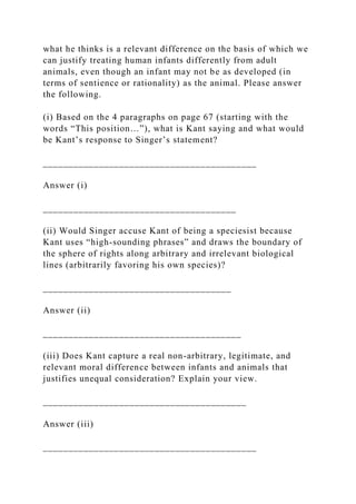 Assignment 3 Animal Rights Kant and SingerRead the introductio.docx