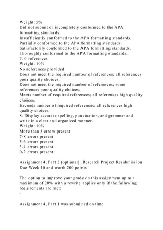 Assignment 3 Annotated BibliographyDue Week 6 and worth 150 poi.docx