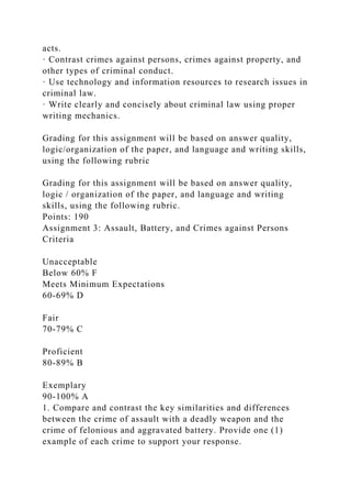 Assignment 3 Assault, Battery, and Crimes against PersonsRe.docx