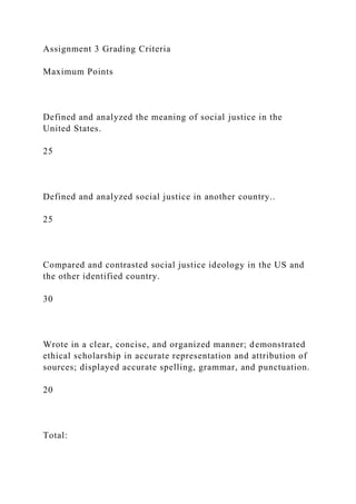 Assignment 3 Defining Social Justice Social justice has been .docx