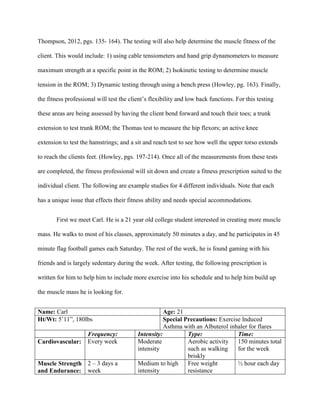 Fitness Prescriptions and Assessments | PDF