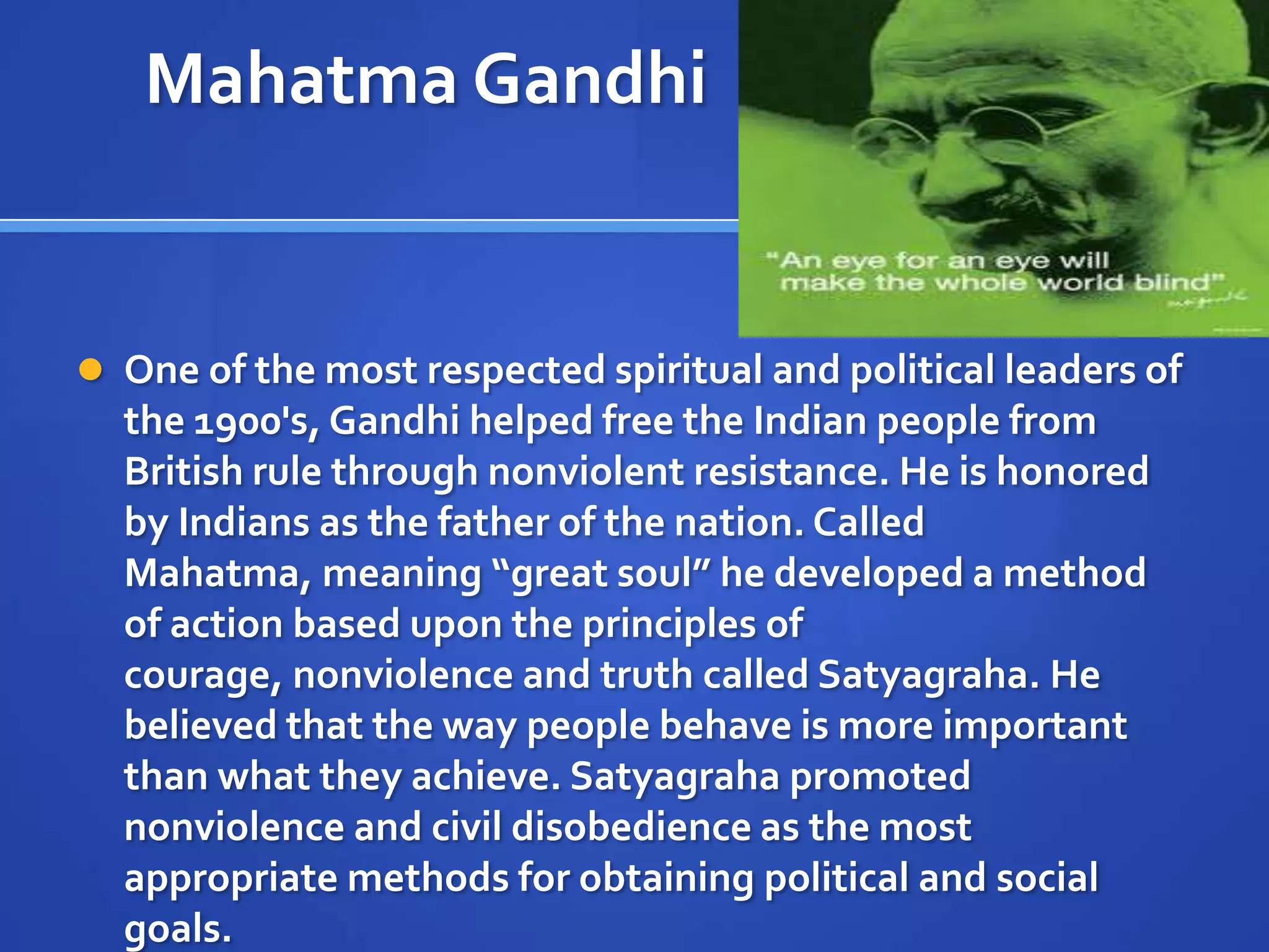 MAHATMA GANDHI AND NELSON MANDELA | PPTX