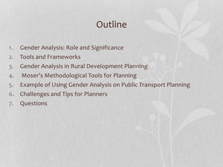 Gender Analysis-Tools and Tips for Rural Development Planners | PPT