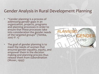 Gender Analysis-Tools and Tips for Rural Development Planners | PPTX