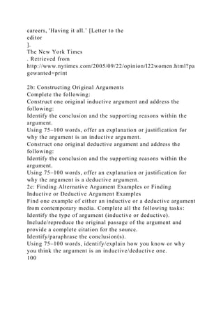 Assignment 3 Inductive and Deductive ArgumentsIn this assignment,.docx