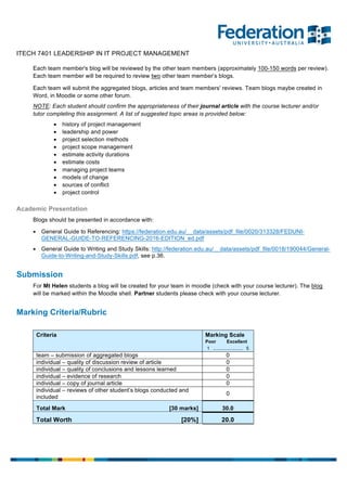 Assignment 3 leadership blog file | PDF | Educational Assessment ...