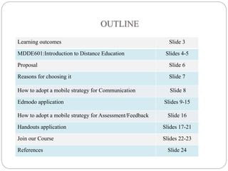 Assignment 3 MDDE 601 | PPTX