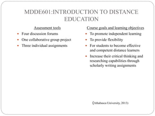 Assignment 3 MDDE 601 | PPTX