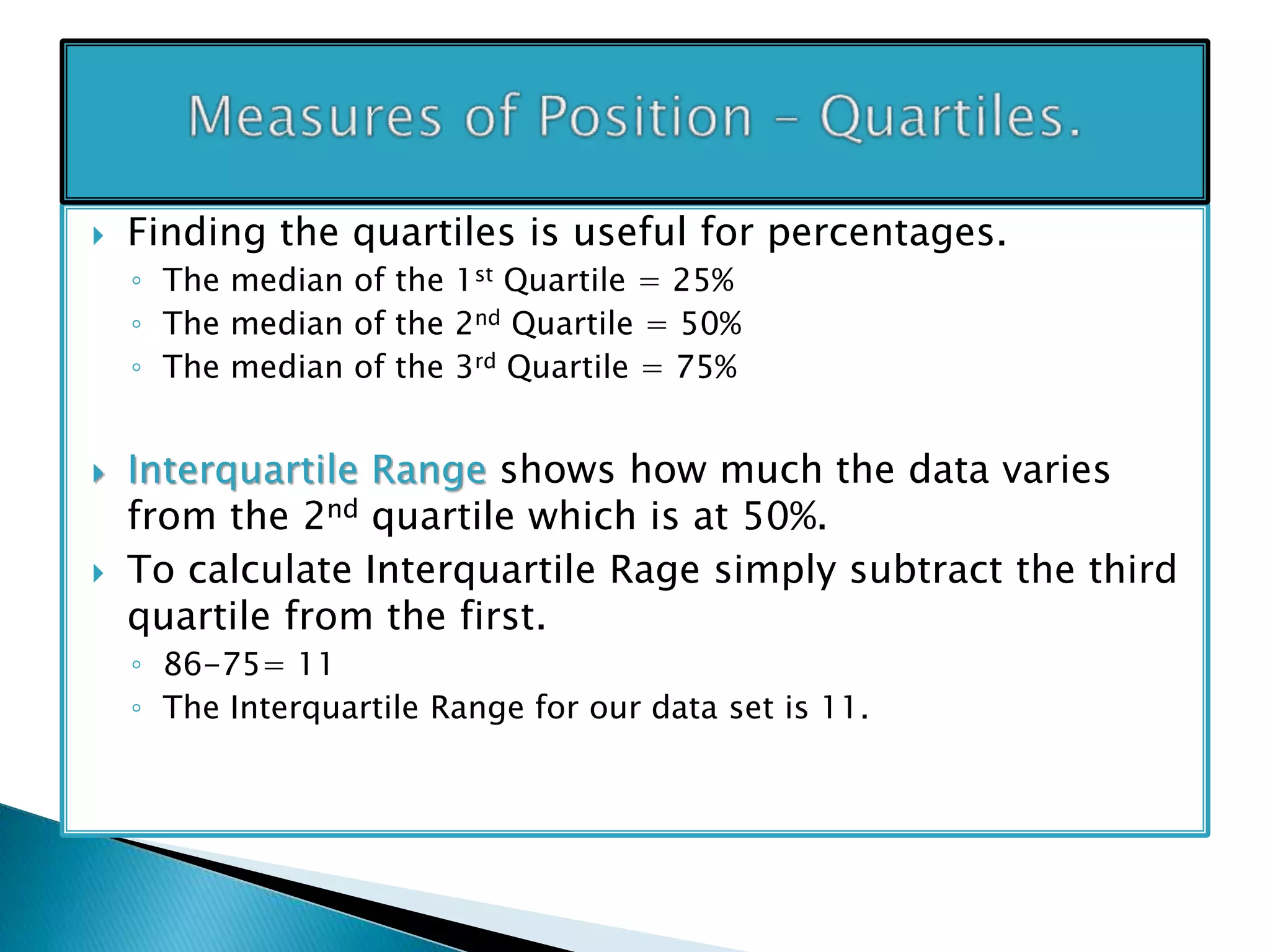Measures of Central Tendency, Variability, and Position | PPTX