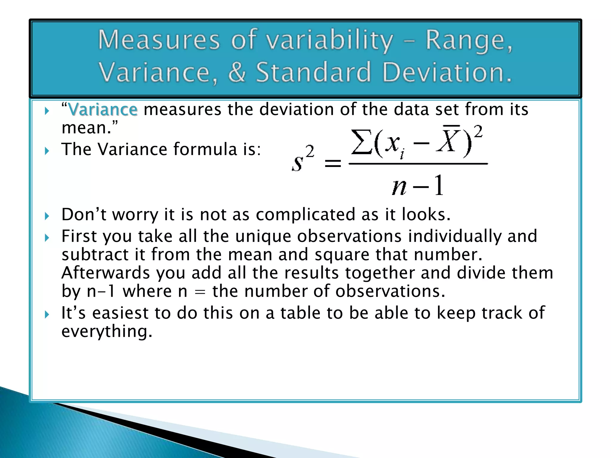 Measures of Central Tendency, Variability, and Position | PPTX