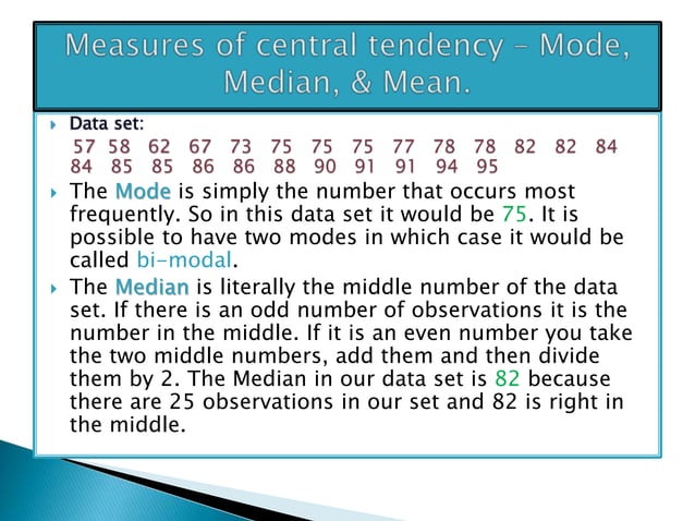 Measures of Central Tendency, Variability, and Position | PPTX ...