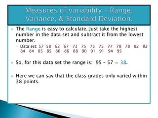 Measures of Central Tendency, Variability, and Position | PPTX