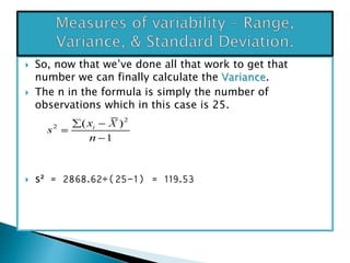 Measures of Central Tendency, Variability, and Position | PPTX