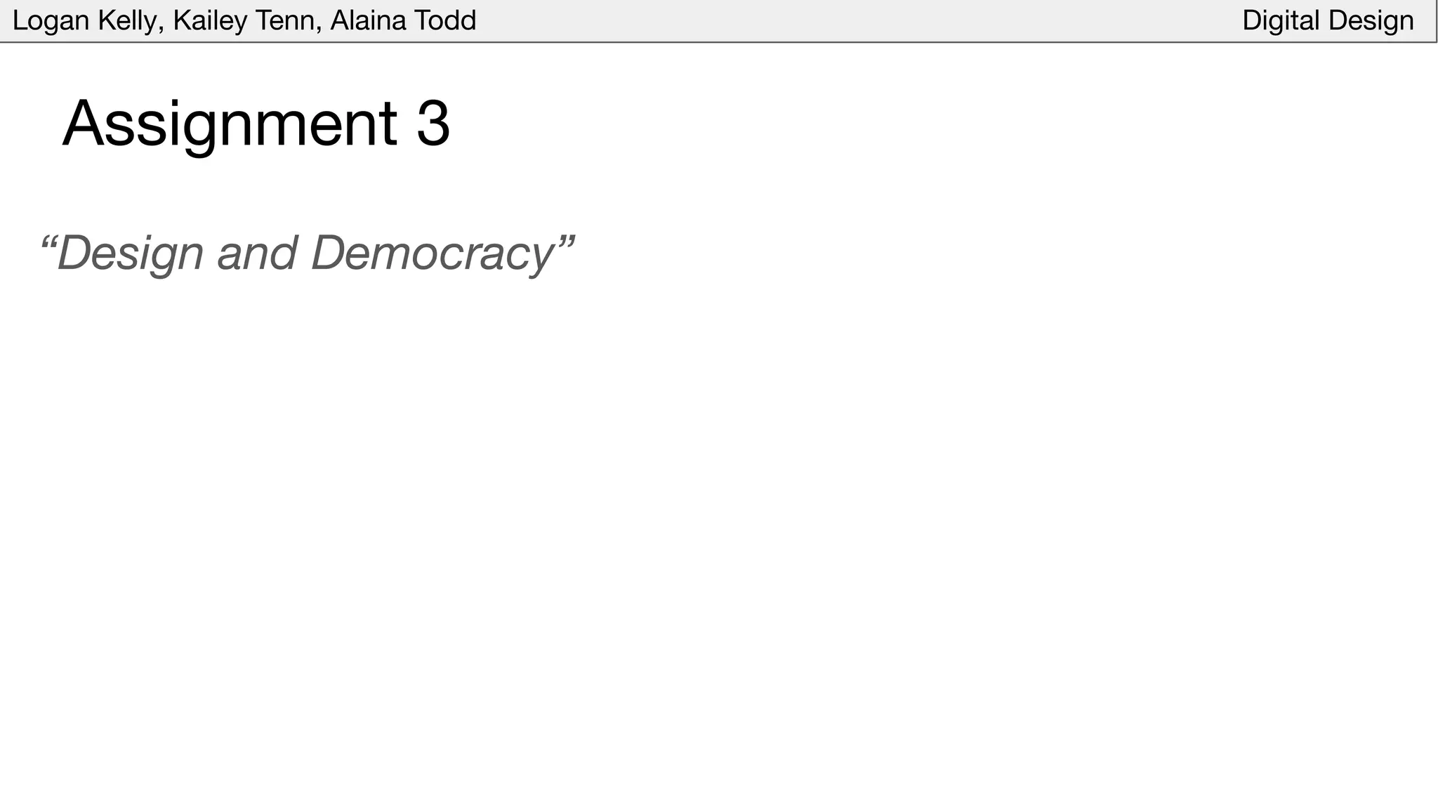 Assignment 3 presentation slides | PPT